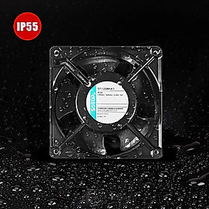 SOTOP IP55 Waterproof Metal Blades Axial Fan, 115V AC 120mm x 38mm High Speed, for DIY Cooling Ventilation Exhaust Projects