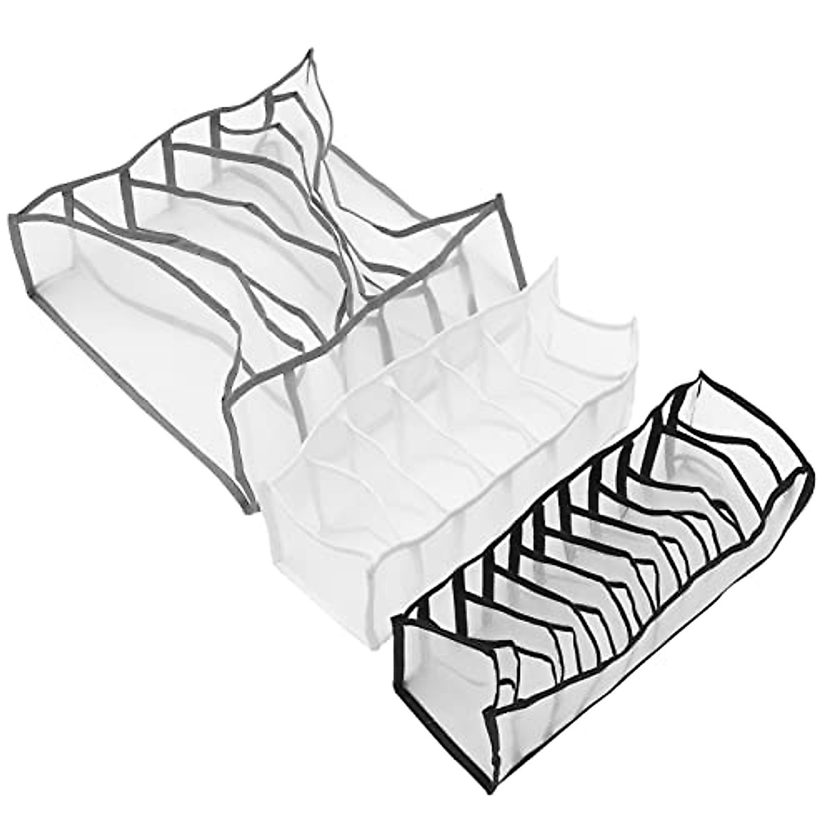 Cabilock 3pcs Grid Underwear Wardrobe Desk Top Organizer Shelf Closet Drawers for Clothes Foldable Storage Bin Bedroom Organization and Storage Drawer Clothing Closet Shelves Small Sock Box