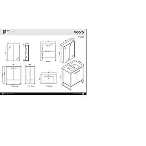 Fine Fixtures Vdara 30" Bathroom Vanity Cabinet Set, White Straight Grain