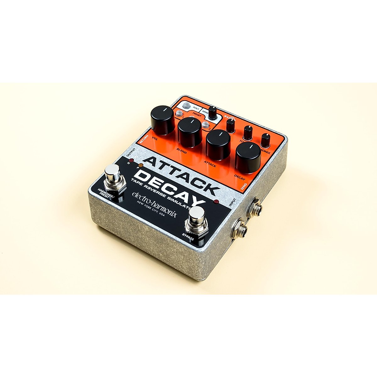 Electro-Harmonix Attack Decay Pedal, Model Number ATTACK DECAY, Multi Color, Electric Guitar Electronics Distortion Simulator