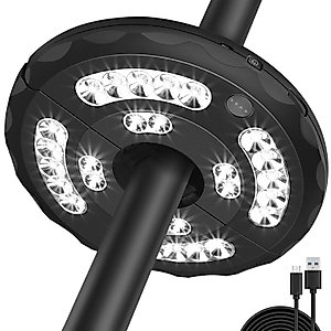 Umbrella Light, Patio Umbrella Lights 3 Brightness Mode 28 LED at 220LM, Built-in Lithium Battery Operated, Patio Umbrella Cordless Light for Camping Tent or Outdoor Use