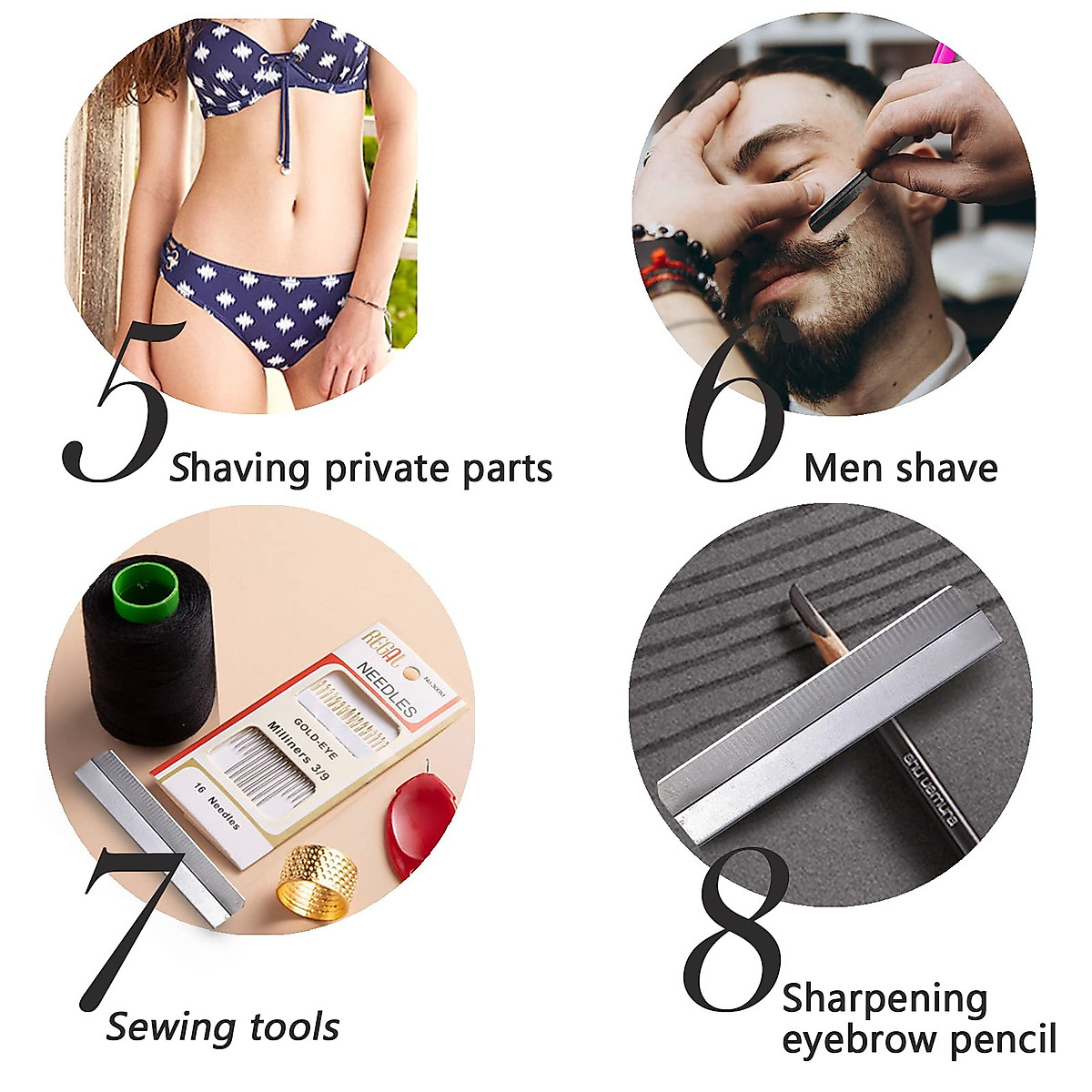 RESHANG Single Edge Razor with 30 Blades, Multipurpose for Eyebrow Razors, Hair Trimmer Body, Face Razors Women Men, Reusable a Protective Case, Pink