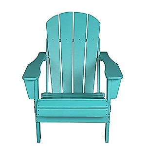 SFYLODS Folding Adirondack Chair Patio Chairs Lawn Chair Outdoor Chairs Heavy Duty Weather Resistant for Patio Deck Garden, Backyard Deck, Fire Pit & Lawn Furniture Porch and Lawn Seating - Turquoise