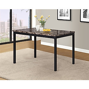 Roundhill Furniture 5 Piece Citico Metal Dinette Set with Laminated Faux Marble Top - Gray