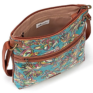 Sakroots Artist Circle Flat Crossbody, Teal Treehouse