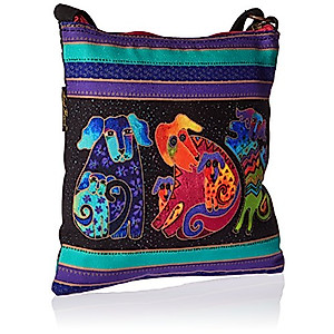Laurel Burch 87932 Artistic Totes Crossbody 10"X10", Dogs & Doggies