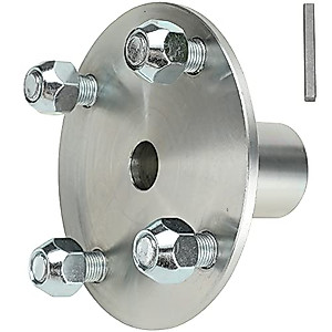 GREHUA Sprocket Axle Brake Hub Adapter 4" x 4" with 2-3/4" Hub 1/4" Keyway and 1" Bore to 3/4" Step Down for Predator 212cc 196cc 6.5Hp Dune Buggies Drift Trike Heavy Duty Go Kart Cart Parts Racing