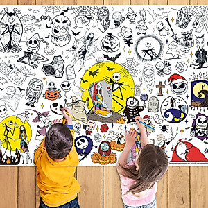 3Pack Nightmare Christmas Coloring Poster for Kids Giant Coloring Poster Large Coloring Tablecloth Jumbo Coloring Books for game Gift Halloween Party Supplies Favor 31.5 x 43.3 Inch