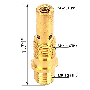 Mig Welding gun accessory 0.035" kit for Lincoln Magnum 100L or Tweco Mini/#1 Mig gun: 20pcs Contact Tips 11-35 0.035" + 2pcs gas nozzles 21-50 1/2" + 2pcs gas diffusers 35-50