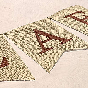 Whaline Happy Fall Pumpkin Burlap Banner Harvest Home Decor Bunting Flag Garland Party Thanksgiving Day Decoration