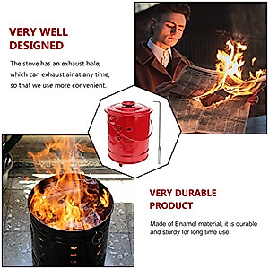 Operitacx Tabletop Fireplace Burn Incinerator Can Garden Cage Pit Stainless Steel Debris Burning Bucket Furnace Bin with Tongs for Ancestor Money Waste Garden Leaf Rest Cloud
