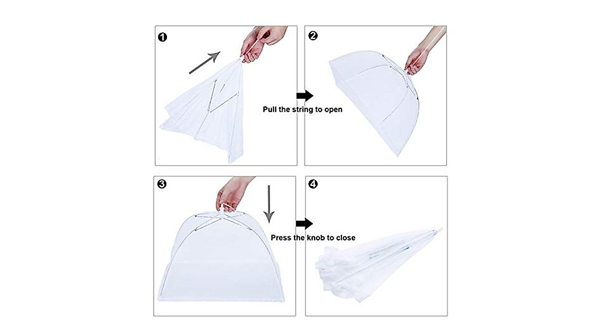 Mesh Food Cover Tent Umbrella - 6 Pack for Outdoors & Parties