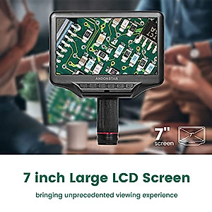 Andonstar AD407 1080P 3D HDMI 4MP Soldering Digital Microscope with 7-inch HD LCD Display and 270X Magnification Portable Tool for PCB Phone Repair, DIY Electronics and SMD/SMT/BGA