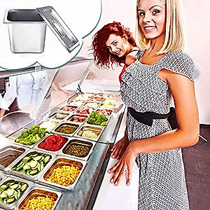 8 Pack Stainless Steam Hotel Pan 6 Deep Steam Table Pan with Lid 0.8 mm Thick Stainless Steel Steam Pan Restaurant Anti Clogging Steamer for Party, Restaurant, Hotel (1/6 Size)