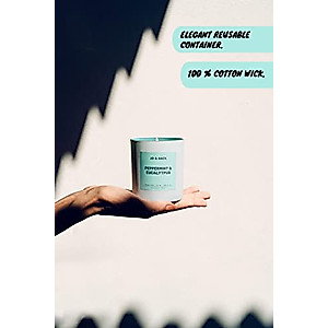 Peppermint & Eucalyptus, Premium Scented Candles, Non Toxic, 46h Burn, 8.1oz Soy Wax, Aromatherapy, Strong and Long Lasting Jar Candle for Home, Gifts for Women and Men, Spring Candle, Velas Aromatica