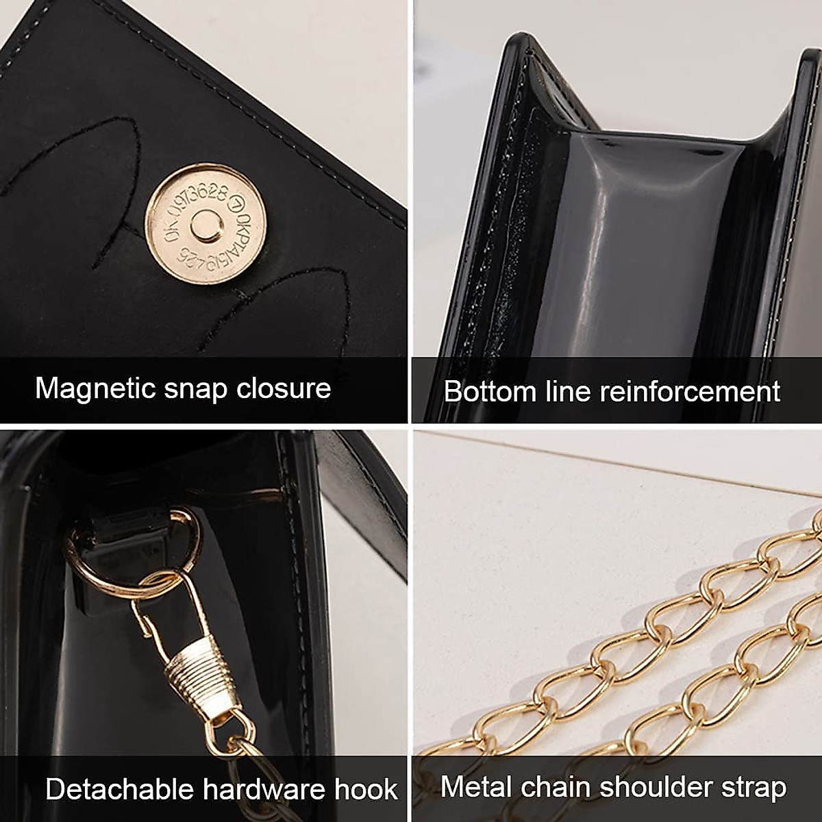 Crossbody Bag Mini Toddler Purse with Signle Handle for Little Girl Kids Cute Handbags Shoulder Messenger Bag (Black)