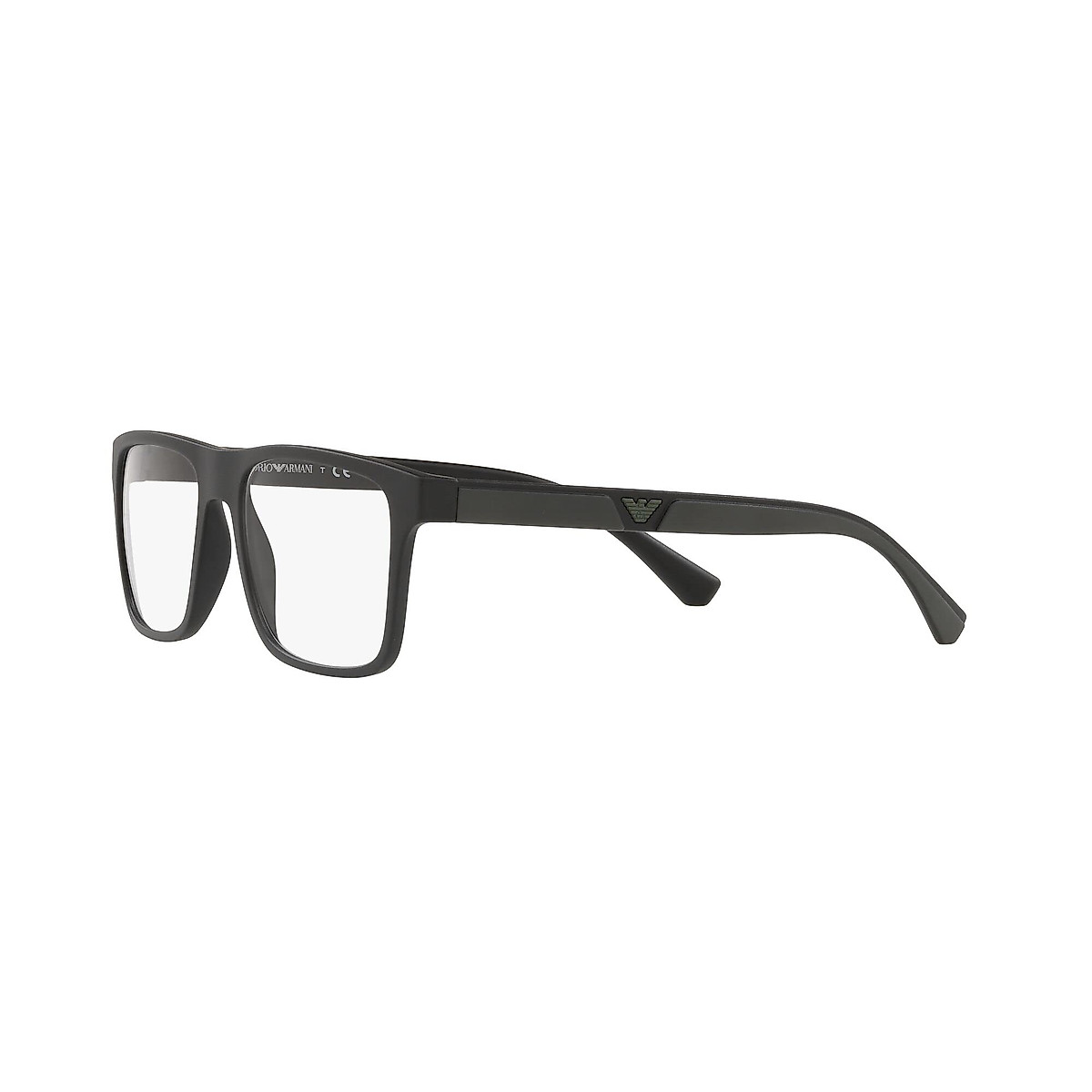 Emporio Armani Men's EA4115 Prescription Eyewear Frames with Two Interchangeable Sun Clip-Ons Rectangular, Matte Black/Clear/Black/Gradient Brown, 54 mm