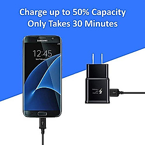 Samsung Adaptive Fast Charging Wall Charger with 5 Feet/1.5 Meter Micro USB 2.0 Cable Kit Set Compatible with Samsung Galaxy S7/S7 E/S6/S6 E/Note5/4 /S4/S3/MP3 and Others