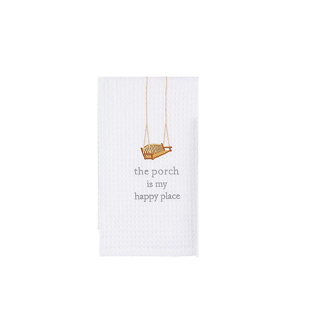 Mud Pie Happy Place Waffle Weave Towel