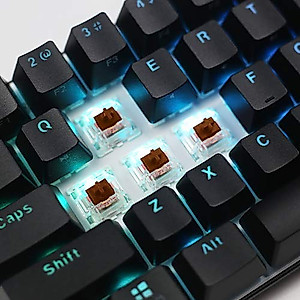 Whirlwind FX Atom 60% Gaming Keyboard: Interactive and Customizable Lighting – Immersive, Reactive RGB Experience (Brown Tactile)