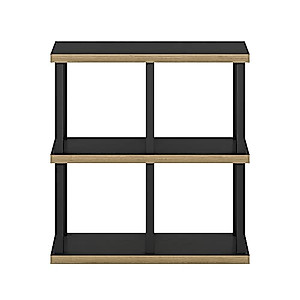 Furinno Turn-N-Tube No Tools Decorative Display Shelf, 4-Cube, Americano/Black