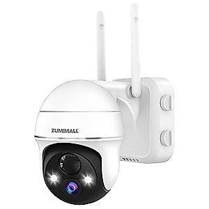 2K Security Camera Outdoor Wireless WiFi with 360° PTZ, ZUMIMALL Battery Powered Wireless Cameras for Home Surveillance, Spotlight & Siren/PIR Detection/3MP Color Night Vision/2-Way Talk/IP66/Cloud/SD