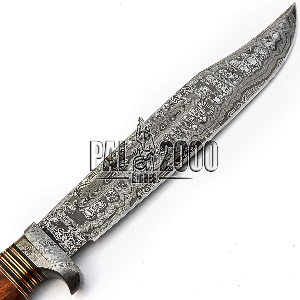 PAL 2000 KNIVES BK-9659 Custom Handmade Damascus Steel Hunting Bowie Blade Knife With Sheath