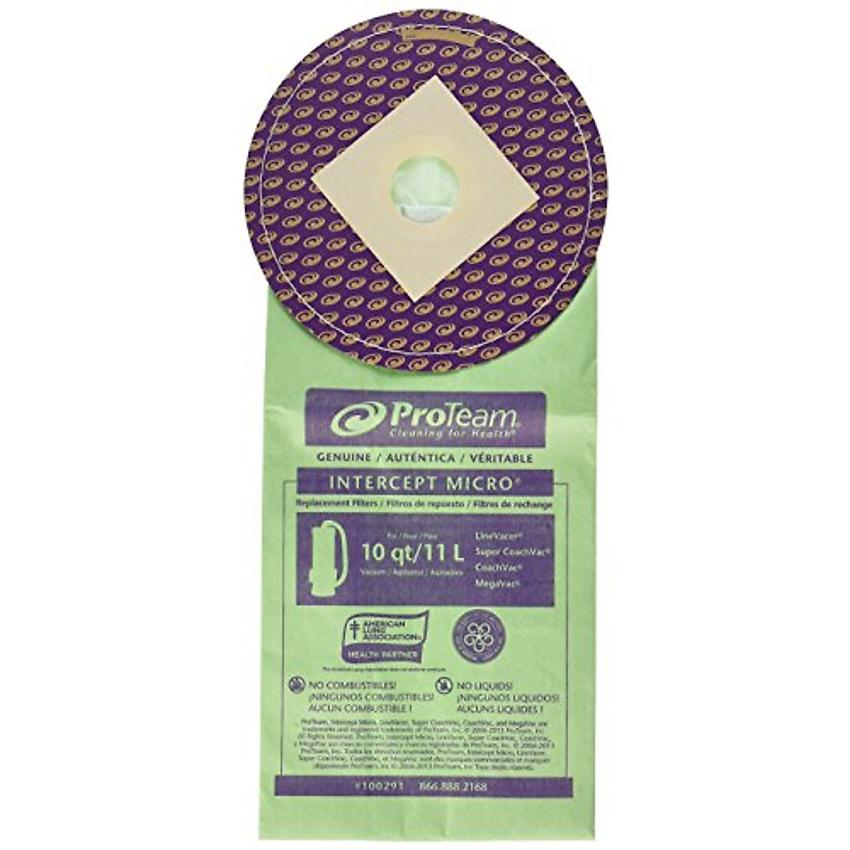 ProTeam Paper Bag, Line Vacer 10 Qt 10 Pack