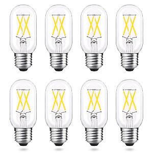 AIELIT 40 Watt Equivalent E26 LED Bulb Dimmable, Daylight White 5000K, Energy Efficient 4W, 400lm Tubular Edison T14 T45 LED Light Bulbs for Pendant Sputnik Vanity Chandelier Wall Sconce, 8 Pack