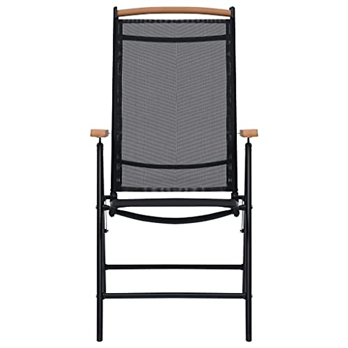 PSFANMZX Folding Patio Chairs 2 pcs,Outdoor Lounge Furniture,Balcony Chair,Lawn Chairs, Deck Chairs,for Deck Garden Lawn Balcony Backyard Poolside, Aluminum and Textilene Black