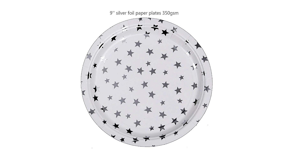 Ottin Star Paper Plates 9'' 48 Count - Elegant Party Dinnerware