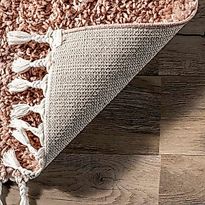 nuLOOM Neva Modern Tasseled Shag Area Rug, 8x11, Pink