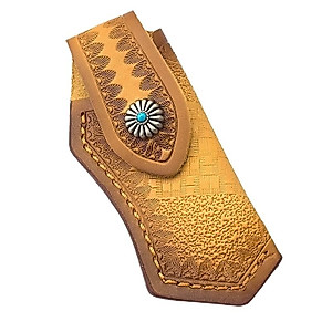 1PC Leather Knife Sheath with Belt Loop and Snap Closure, Universal Knife Protector Case Fits for Outdoor Pocket Knives