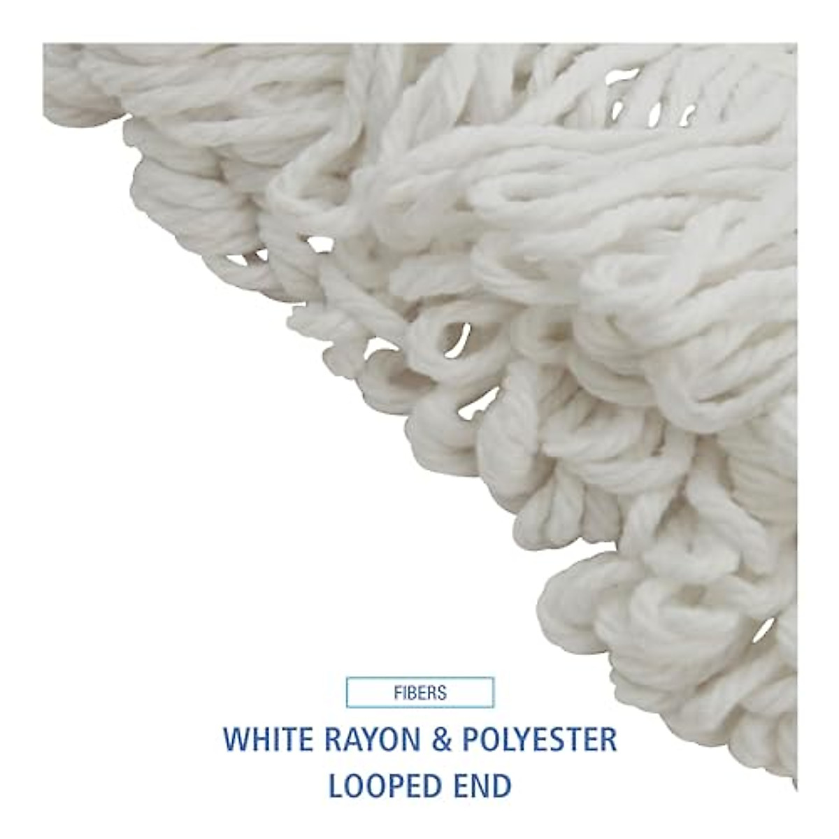 Boardwalk BWK824R 24 oz. Lie-Flat Rayon Fiber Mop Head - White (12/Carton)