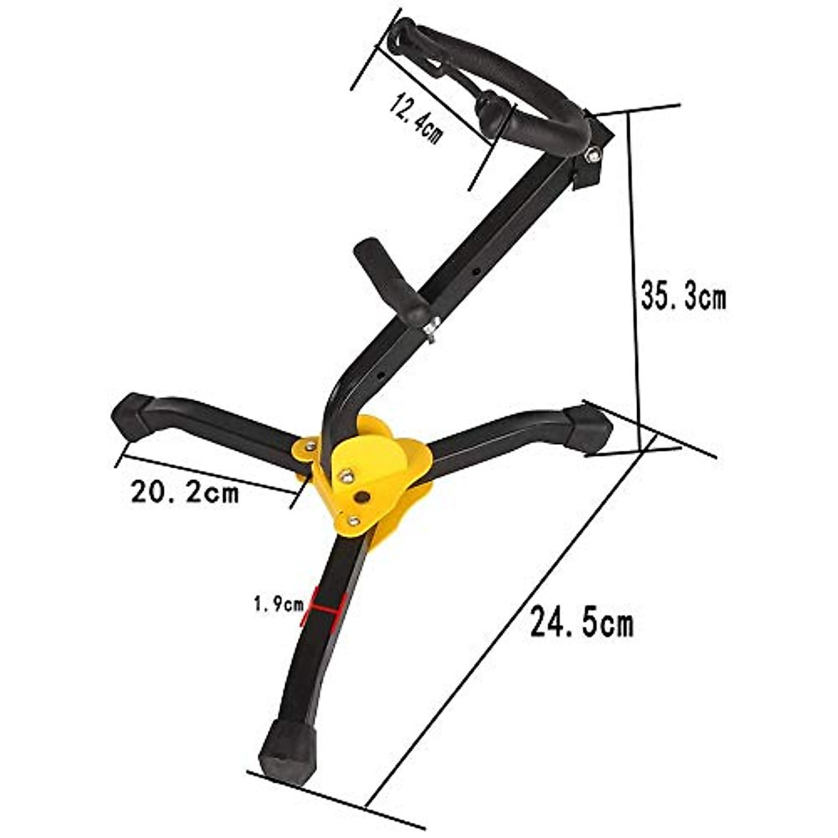 Foldable Saxophone Stand, Alto/Tenor Sax Stand Metal Triangle Base Cotton Strap