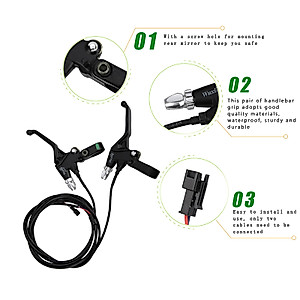Demeras Brake Lever Handle,1Pair E-Scooter Brake Electronic Handlebar Brake Lever E‑Bike Conversion Accessory Clutch Levers for Mountain Bike, Folding Bike