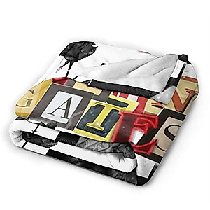 Blanket Flannel Fleece Micro Throw Blanket All Seasons Lightweight Air Conditioner Super Blanket for Living Room/Bedroom/Sofa/Camping 50"x40"