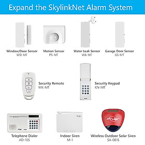SKYLINK SK-250 Deluxe Connected Wireless Security Alarm Automation System with Camera Compatible with iOS, Android, Echo Alexa, Google Home and IFTTT and No Monthly Fees, 1 Count (Pack of 1), White