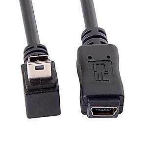 chenyang 2 Pack Mini USB Extension Cable USB 2.0 Mini USB 5Pin Male to Female 90 Degree Angled Data Power Extension Cable Adapter 0.2M