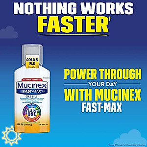 Mucinex Fast-Max Maximum Strength All-in-One Cold & Flu, Orange & Pineapple 6 oz
