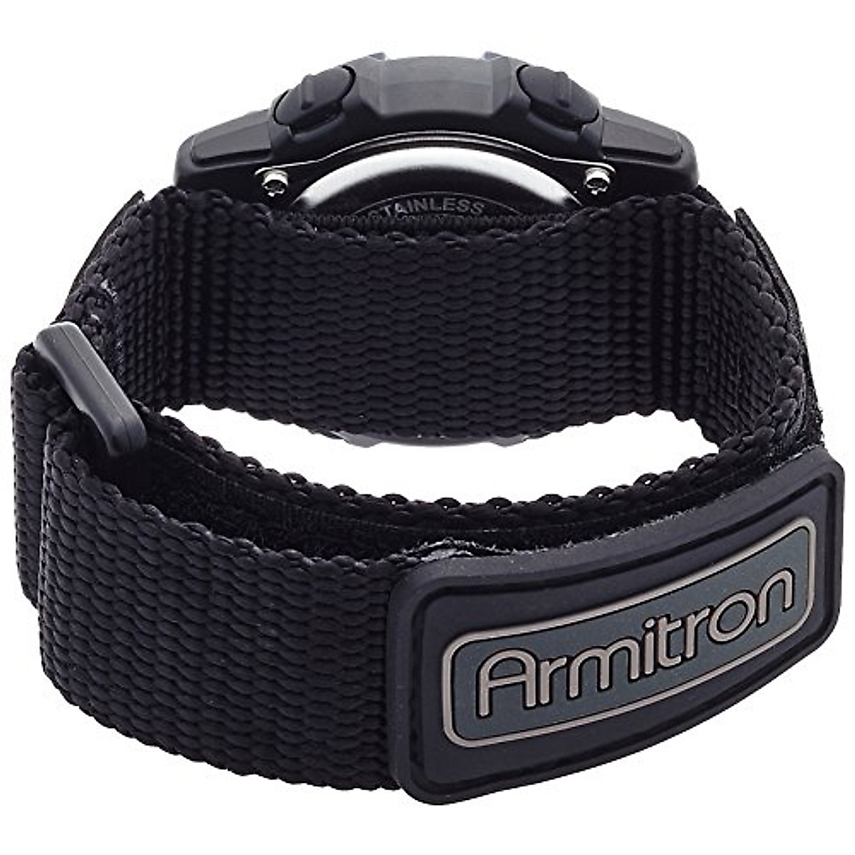 Armitron Sport Unisex 45/7004BLU Navy Blue Accented Digital Chronograph Black Nylon Strap Watch