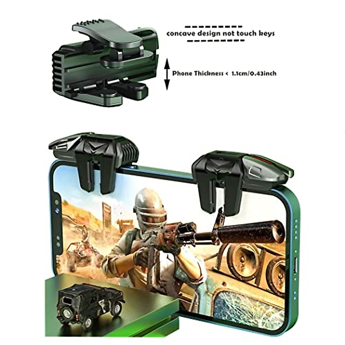 Fox Game Triggers With Finger Sleevs, Mobile Game Controllers 6 Finger, Plug and Play Gaming Trigger for iOS and Android Phone(PUBG/Fortnite/Rules)