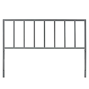 Modway Tatum Modern Farmhouse Metal Queen Headboard in Gray