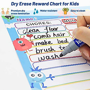 Dry Erase Chore Chart for Kids Reward Chart Reusable Self-Adhesive Behavior Chart for School Home Classroom 8 Pack