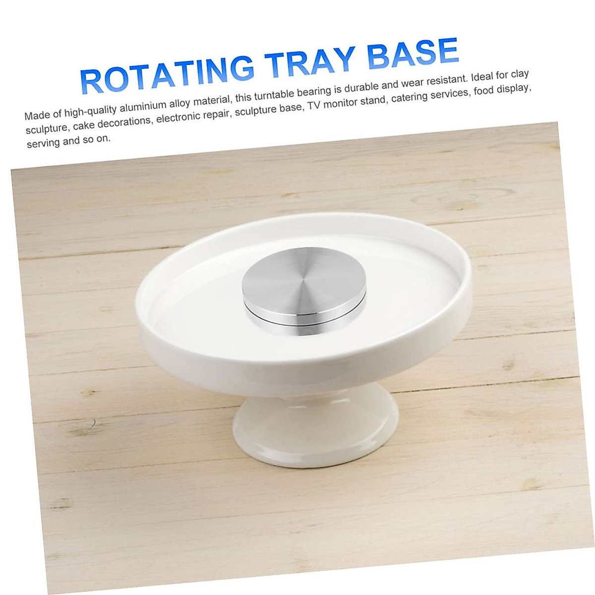 CIYODO 2pcs Turntable Base Rotating Bearing Turntable Butter Wheel Revolving Hardware Lazy Susan Bearing Stand for Cake Table Swivel Bases Rotatable Decorate to Rotate Aluminum Alloy