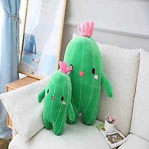 SZFJWJ Cactus Plush Stuffed Animal Cute Cartoon Cactus Pillow Soft Cactus plushie Dolls Toy Lovely Gift for KidsGiving for Birthday (Small(9.8 Inches))
