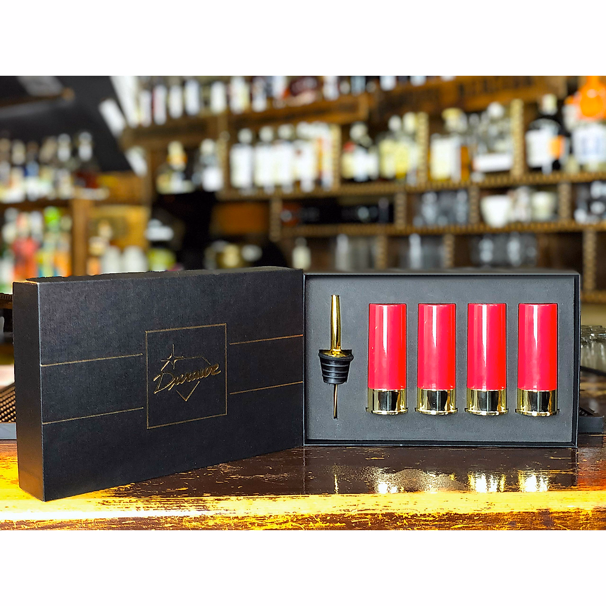 12 Gauge Bullet Shot Glass Gift Set, Bullet Glass with Pourer, Shotgun Shell Shot Glasses Set, Plastic Bullet Shot Glasses, Shot Gun Shell Shape Best Gifts For Men, Gift Set, Xmas Present