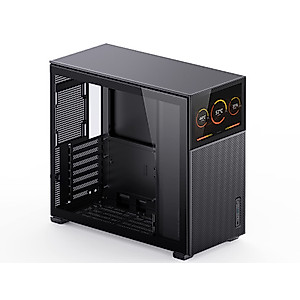 JONSBO D41 MESH SC Black ATX Computer Case with Screen, ATX Motherboard PC Case Mid Tower/Support RTX 4090(335-400mm) GPU 360/280AIO,Power ATX/SFX: 100mm-220mm Multiple Tool-Free Design,Black