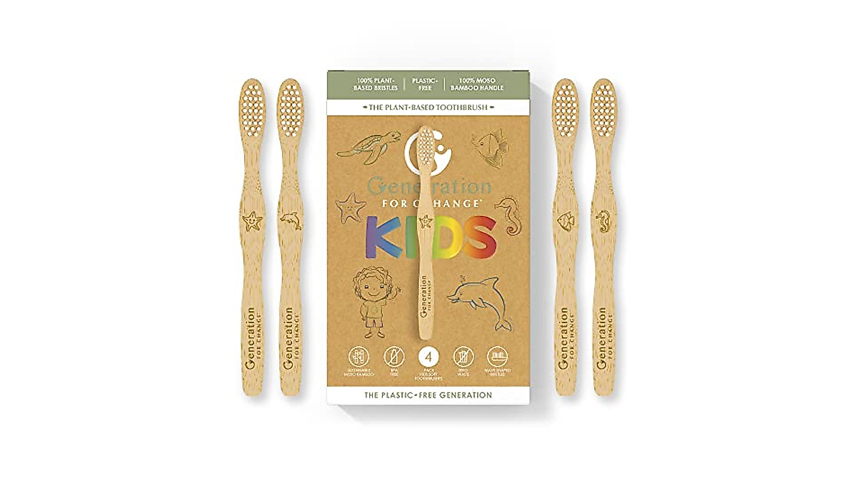 Generation For Change The Plant Based Kids Toothbrush 4 Pack Soft ...
