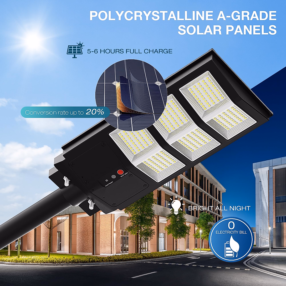 Sunwish 4200W Solar Street Lights Outdoor and 2000W Solar Street Lights Outdoor Wide Angle